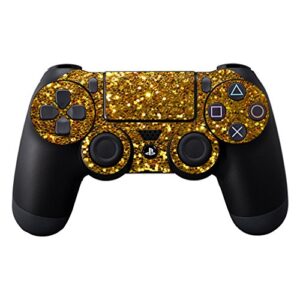 mightyskins skin compatible with sony playstation dualshock ps4 controller case wrap cover sticker skins gold glitter