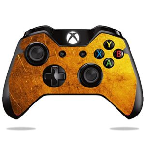 mightyskins skin compatible with microsoft xbox one or one s controller - textured gold | protective, durable, and unique vinyl wrap cover | easy to apply, remove, and change styles | made in the usa