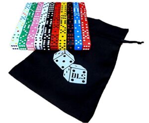 discount learning supplies 200 assorted dice 10 colors 16 mm with dls storage bag - 2 x 100 dice total - 2 bags total - great for gaming casino night