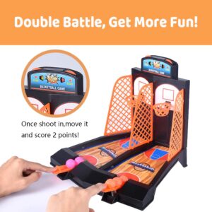 Basketball Shooting Game, YUYUGO 2-Player Desktop Table Basketball Games Classic Arcade Games Basketball Hoop Set, Fun Sports Toy for Adults-Help Reduce Stress