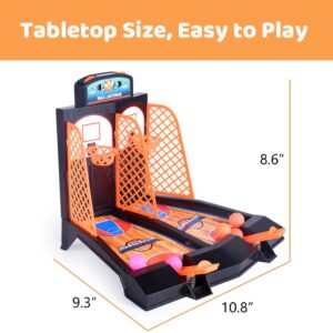 Basketball Shooting Game, YUYUGO 2-Player Desktop Table Basketball Games Classic Arcade Games Basketball Hoop Set, Fun Sports Toy for Adults-Help Reduce Stress