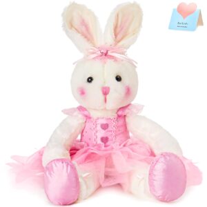 wewill 20'' ballerina bunny stuffed animal rabbit doll adorable soft long legs plush toys girls gift on easter birthday spring festivals