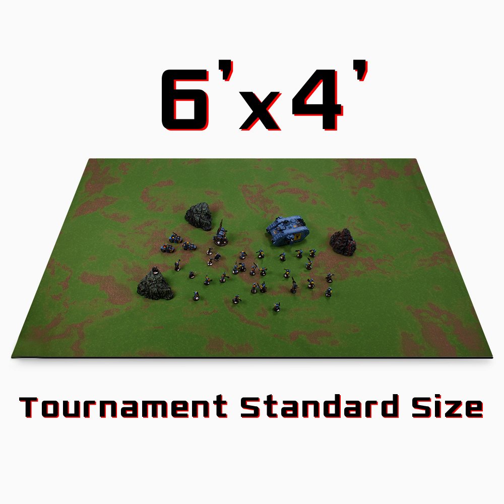 Stratagem 6' x 4' Open Field Grass Terrain Neoprene Tabletop Wargaming Grass Field Battlemat with Carrying Case