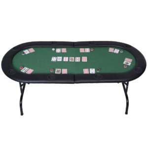 mascarello foldable 8 player poker table casino texas holdem folding poker play table