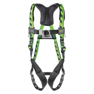 f body harness, grn, unvrsl, stl, tonguebukl