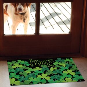 Toland Home Garden 800261 Shamrocks St Pats Door Mat 18x30 Inch Spring Outdoor Doormat for Entryway Indoor Entrance