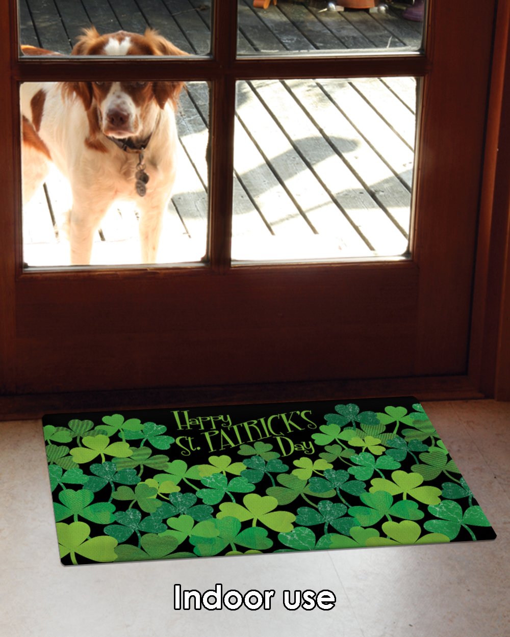 Toland Home Garden 800261 Shamrocks St Pats Door Mat 18x30 Inch Spring Outdoor Doormat for Entryway Indoor Entrance