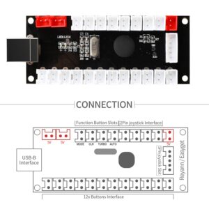 Easyget 2 Player Zero Delay Generic Game Controller USB to Joystick for MAME & Raspberry Pi 1/2/3 RetroPie DIY Projects Support for SANWA Parts