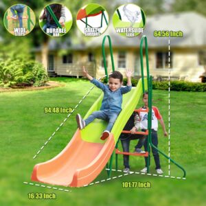 Outdoor Slide, Playground Slide, Plastic Slide for Playground, Playset Slide, 8 Ft Slide for Swing Set, 8ft Deck Slide, Indoor/Outdoor Backyard Slide for Kids Ages 3-8