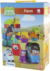 miniland educational - super blocks set - farm playset