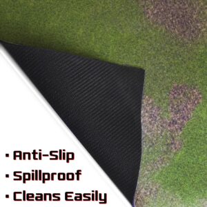 Stratagem 6' x 4' Open Field Grass Terrain Neoprene Tabletop Wargaming Grass Field Battlemat with Carrying Case