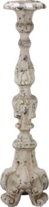 a&b home magnesia candle holder french chic garden stone candlestick, antique white