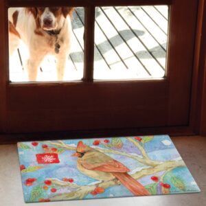 Toland Home Garden 800262 Noel Cardinal Winter Door Mat 18x30 Inch Bird Outdoor Doormat for Entryway Indoor Entrance