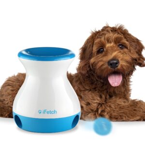 ifetch frenzy interactive dog toy, self fetch mini tennis ball machine for small and medium dogs, includes 3 tennis balls, mental stimulation brain game