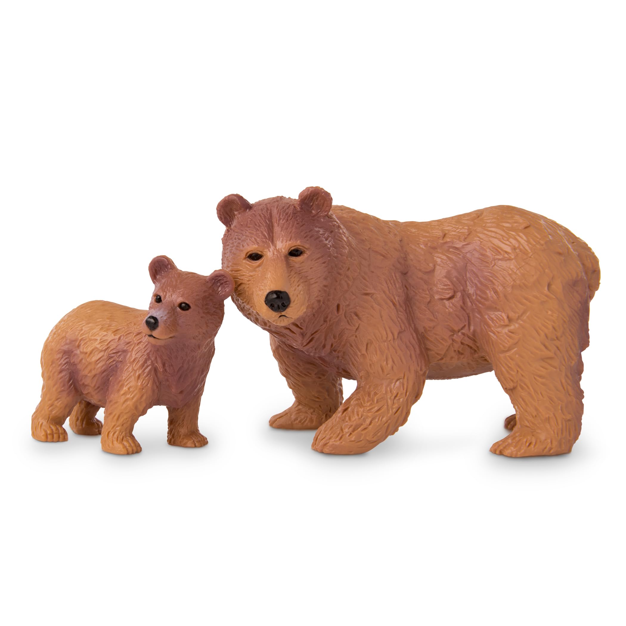 Terra by Battat – 4 Pcs Brown Bear Family Set – Realistic Plastic Animal Figurines – Zoo Animal Toys for Kids and Toddlers 3+