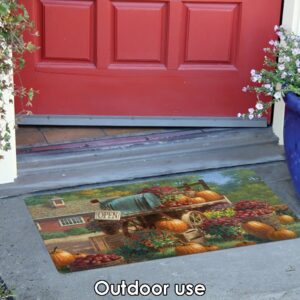 Toland Home Garden 800281 Farm Pumpkin Fall Door Mat 18x30 Inch Harvest Outdoor Doormat for Entryway Indoor Entrance