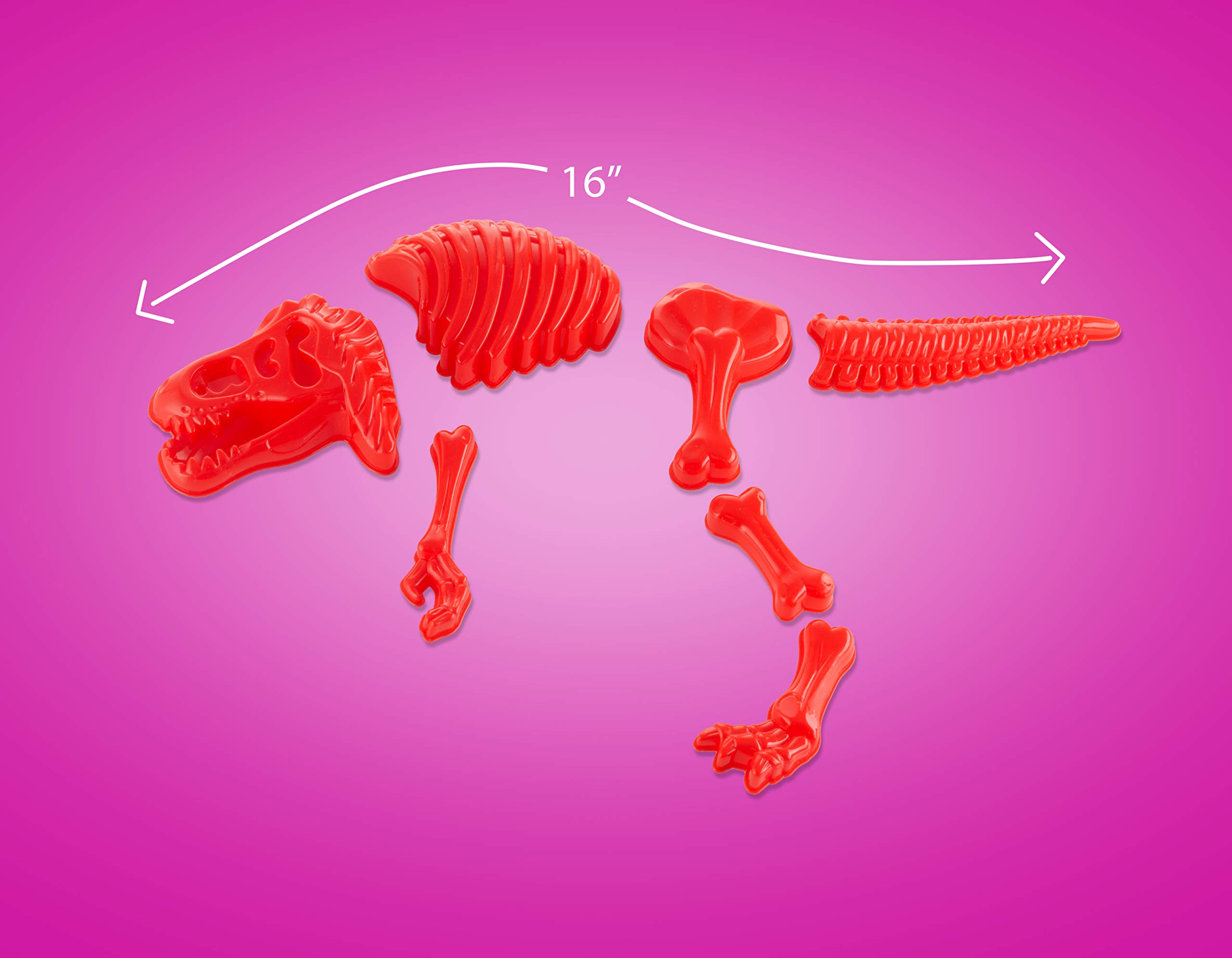 Top Race 3 Large Dinosaur Sand Molds, Fossil Skeleton Beach Toy Set - Perfect for Dinosaur Bones for Sandbox Play.