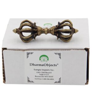 Tibetan Buddhist Brass (Vajra) Thunderbolt Nine Spokes Dorjee/Dorji (3.5 Inches)