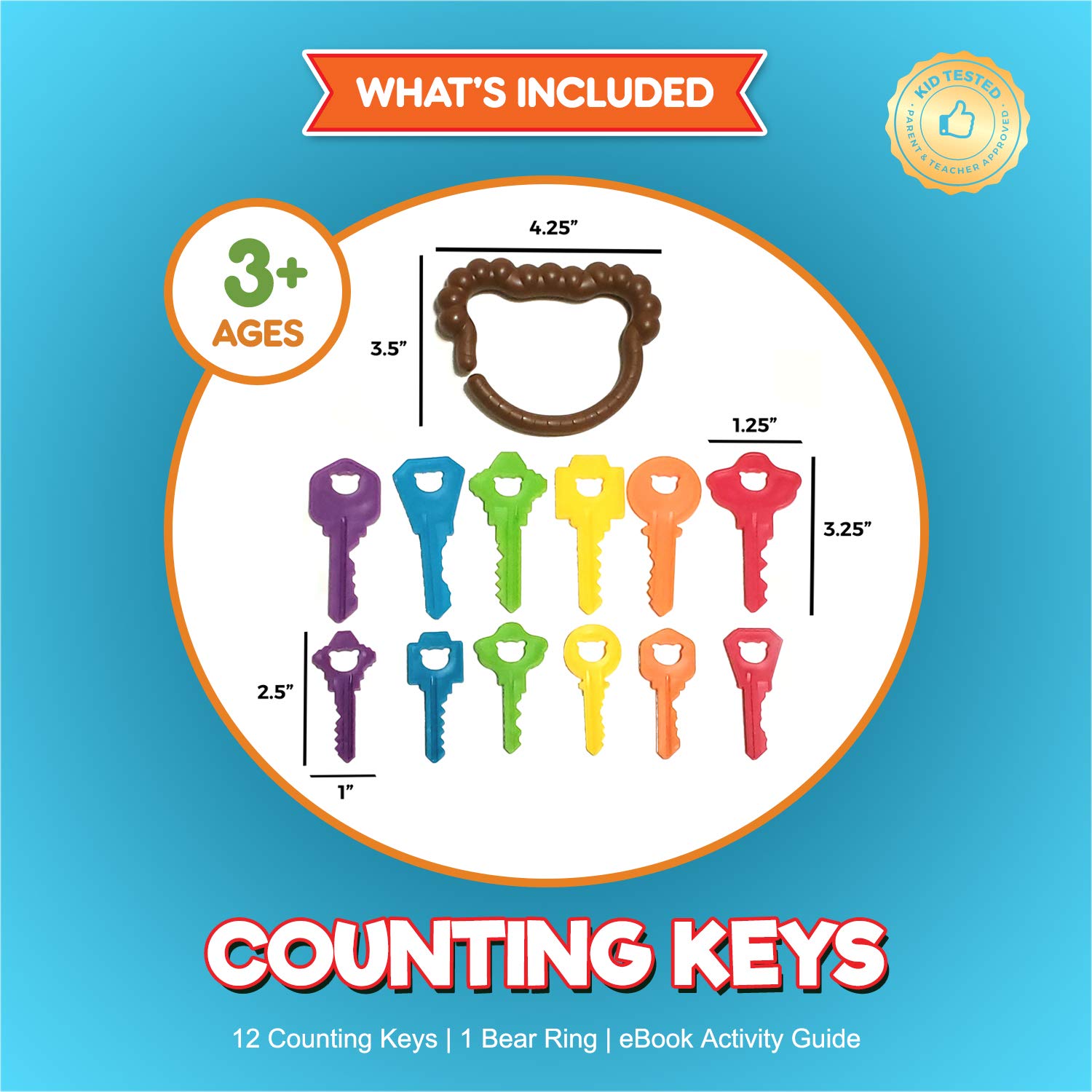 Baby Keys Montessori Toys For Toddlers - Toy Keys, Matching Toddler Games, Learning Toys For 2 Year Olds - Real Keys, Pretend Play Toys and Sensory Toys For Autistic Children with Activity eBook