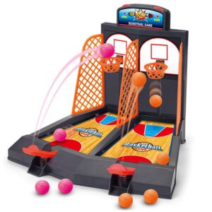 basketball shooting game, yuyugo 2-player desktop table basketball games classic arcade games basketball hoop set, fun sports toy for adults-help reduce stress