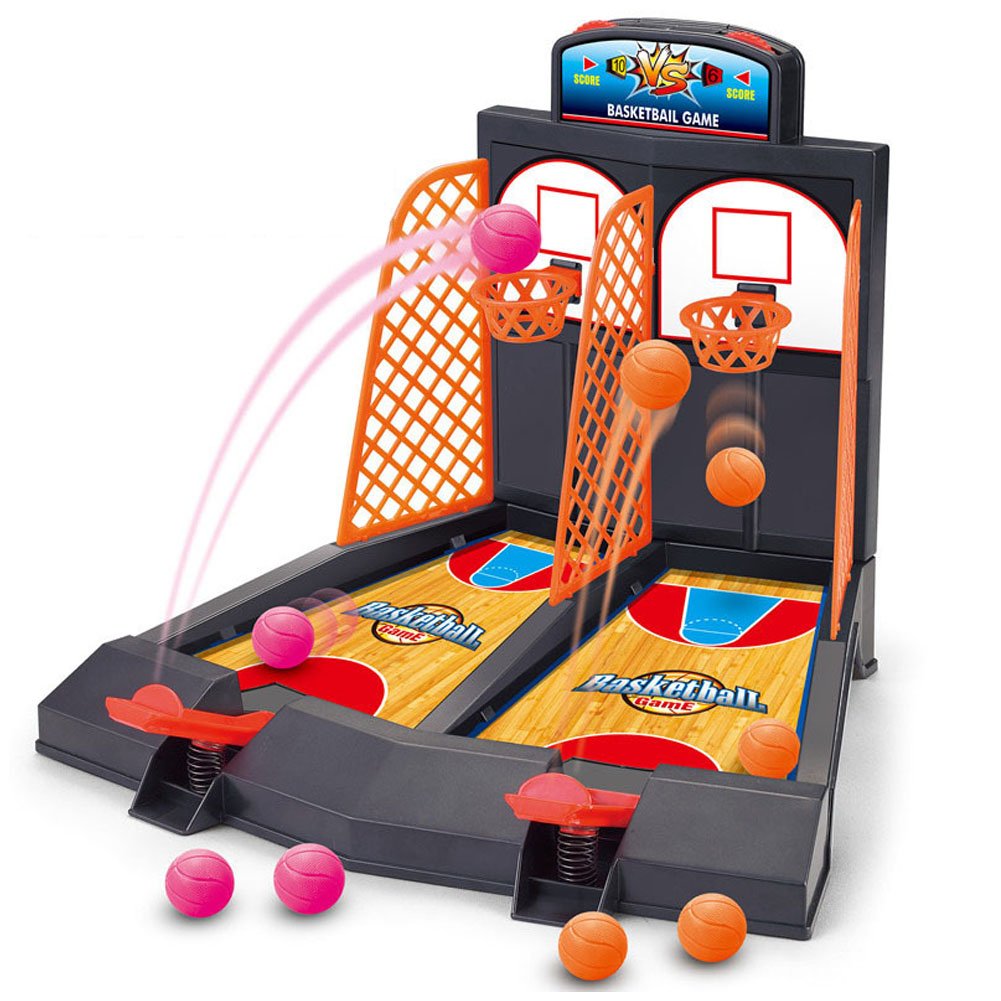 Basketball Shooting Game, YUYUGO 2-Player Desktop Table Basketball Games Classic Arcade Games Basketball Hoop Set, Fun Sports Toy for Adults-Help Reduce Stress