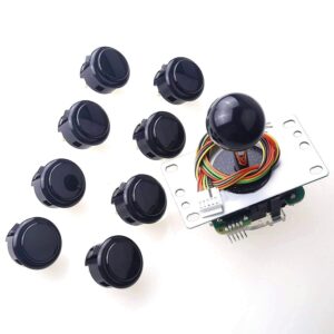 sanwa jlf-tp-8yt joystick + sanwa 8 pcs obsf-30 push button bundle kit color : black - for arcade game 4 & 8 way adjustable, compatible with catz mad sf4 tournament joystick s@nwa