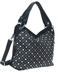 zzfab mirror rhinestone bling purse black