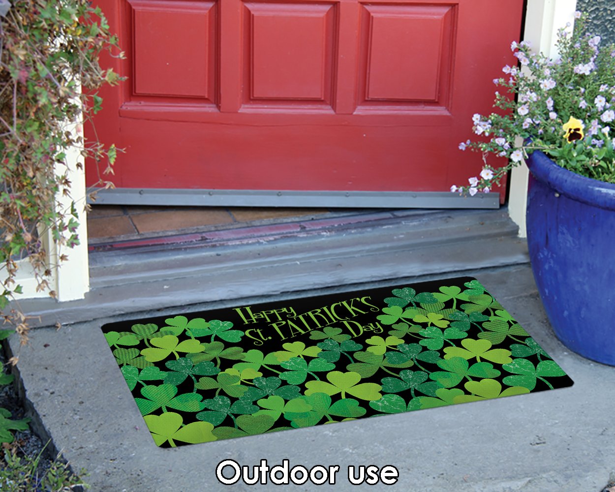 Toland Home Garden 800261 Shamrocks St Pats Door Mat 18x30 Inch Spring Outdoor Doormat for Entryway Indoor Entrance