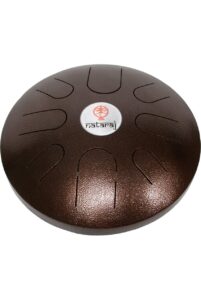 dobani 12-inch steel tongue drum, tanpura tuning - antique bronze