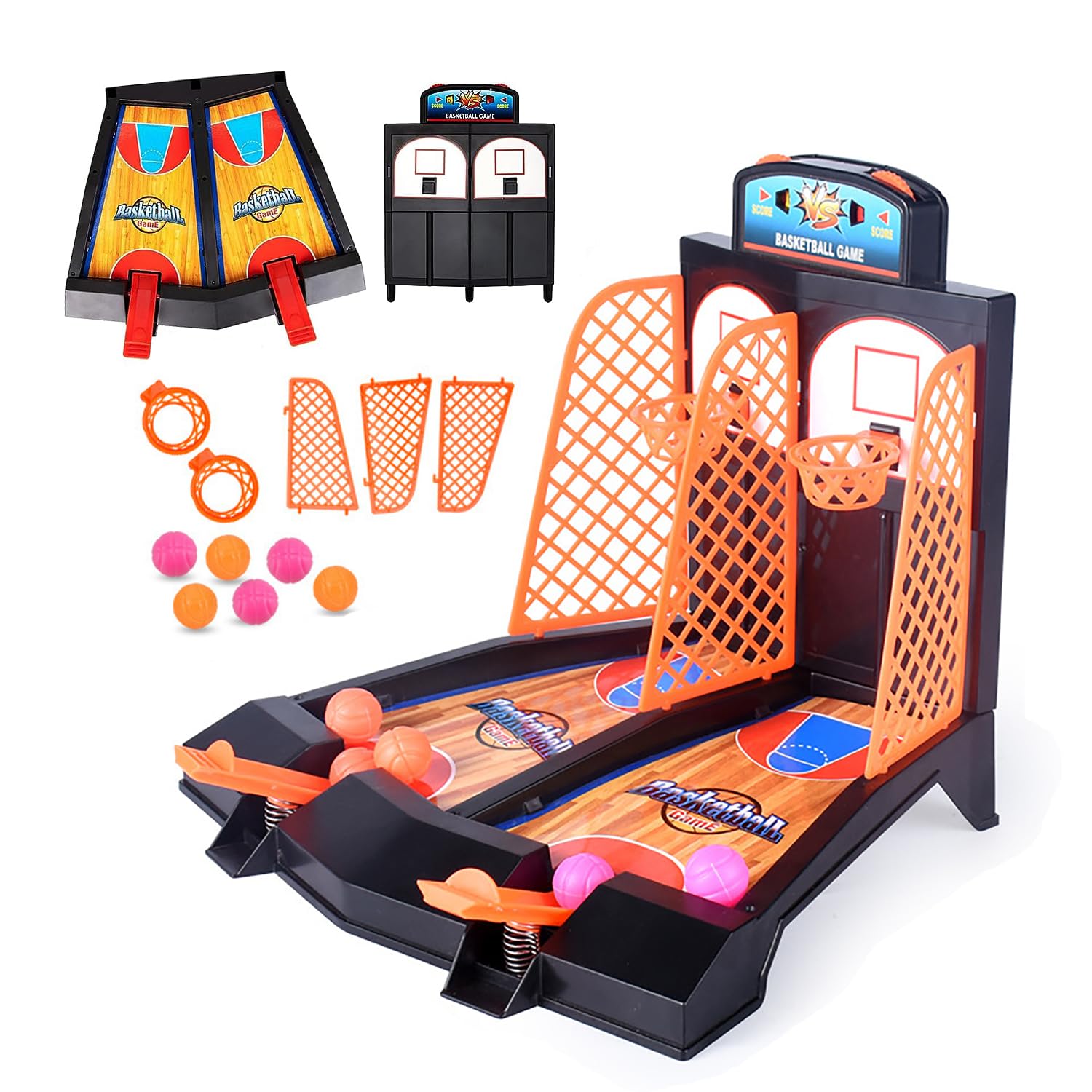 Basketball Shooting Game, YUYUGO 2-Player Desktop Table Basketball Games Classic Arcade Games Basketball Hoop Set, Fun Sports Toy for Adults-Help Reduce Stress