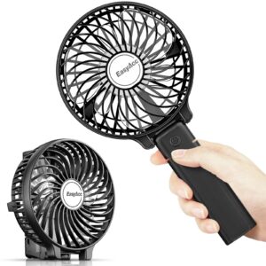 easyacc mini handheld fan, portable fan small usb desk fan personal hand fan 3 speed 10h working hours rechargeable battery cooling folding fan for travel outdoor office household