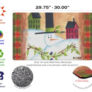 Toland Home Garden 800280 Snowman Garland Winter Door Mat 18x30 Inch Outdoor Doormat for Entryway Indoor Entrance