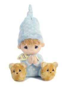 aurora® inspirational precious moments™ precious prayer boy stuffed animal - cherished memories - enduring comfort - blue 9.5 inches