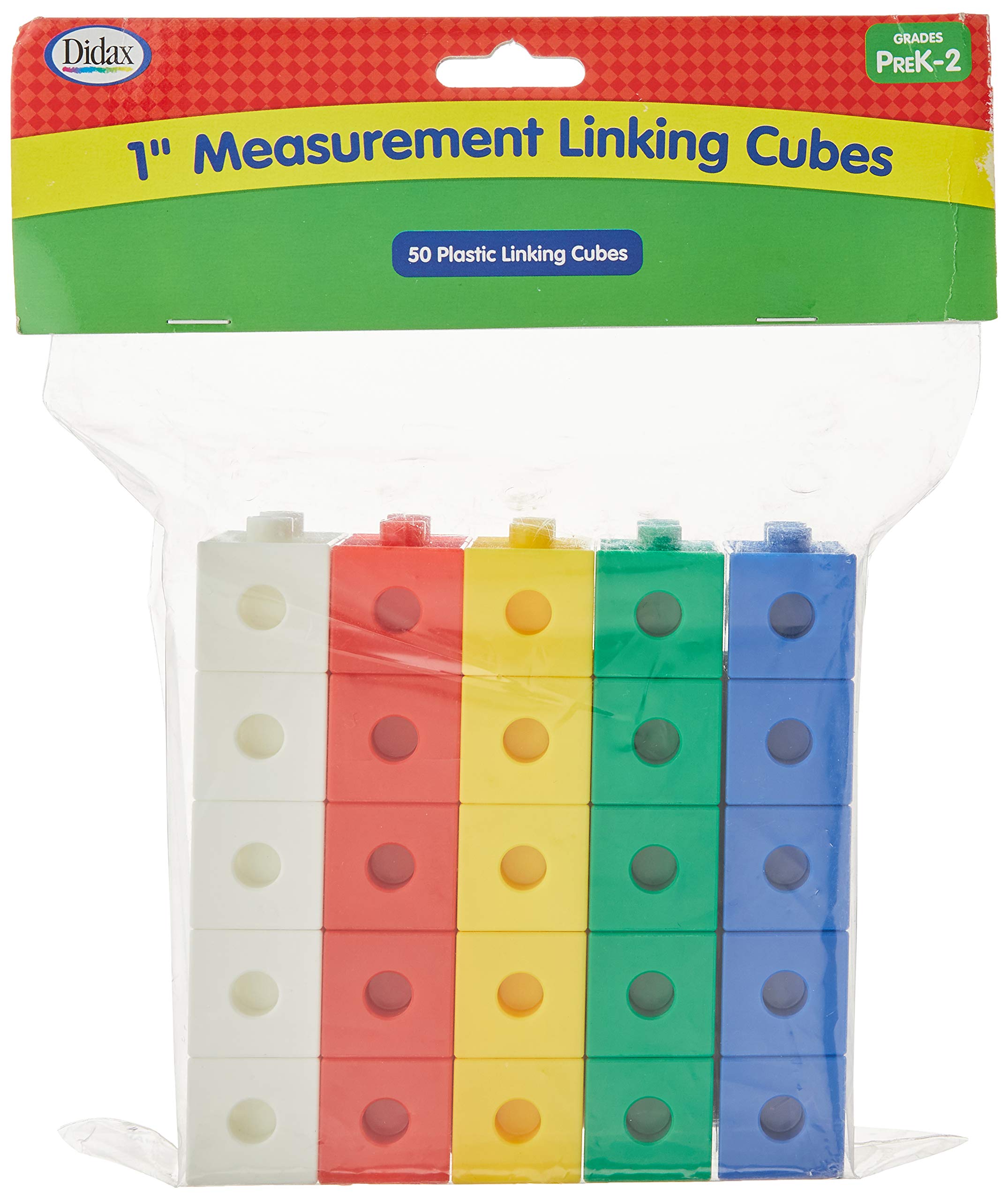 Didax Educational Resources 1-inch 1" Measurement Linking Cubes, 50 pcs, Multi