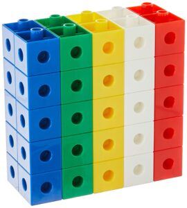 didax educational resources 1-inch 1" measurement linking cubes, 50 pcs, multi