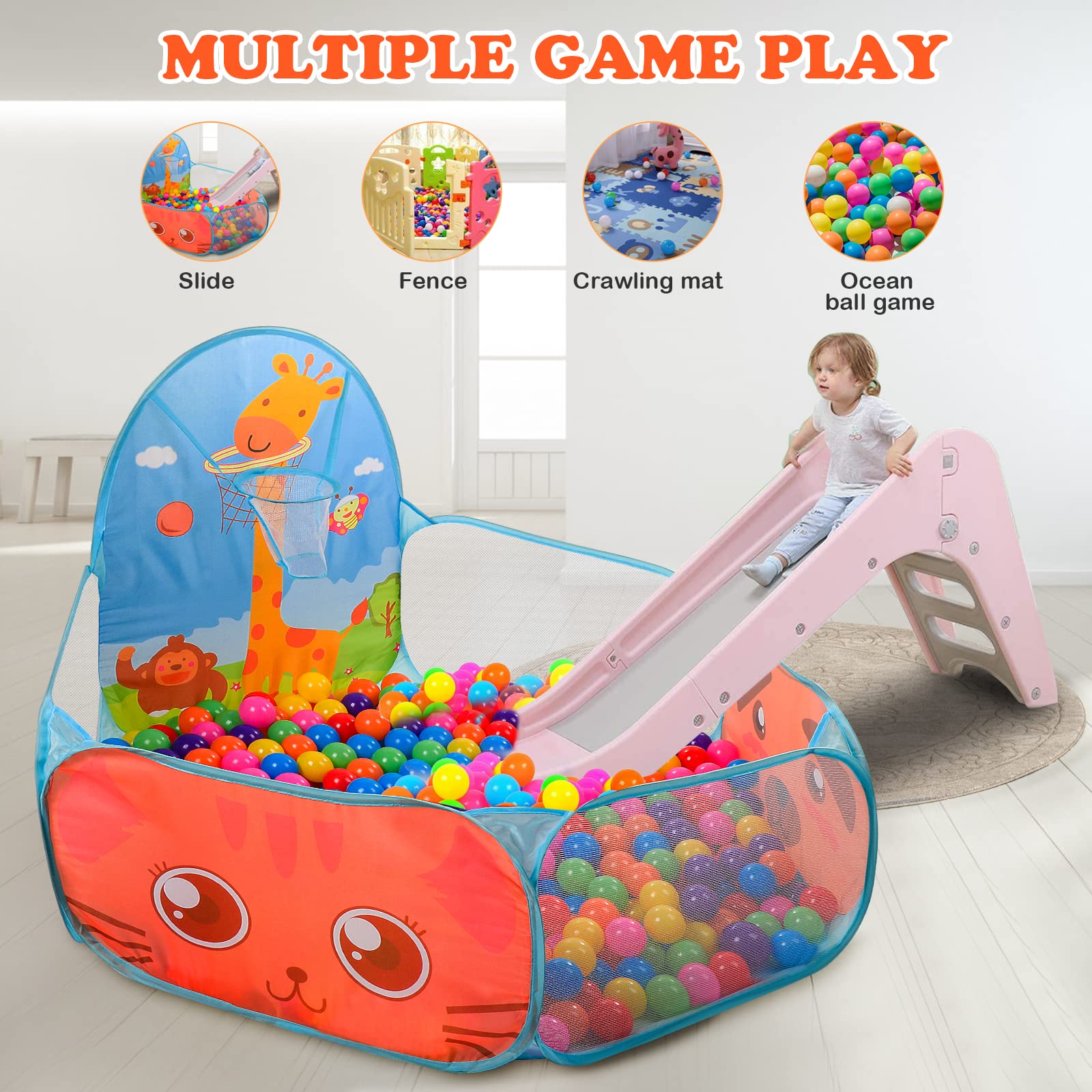 EocuSun Kids Ball Pit Ball Tent Pop up Children Baby Toy Toddler Ball Pit for Indoor Outdoor Play, Balls Not Included (1)