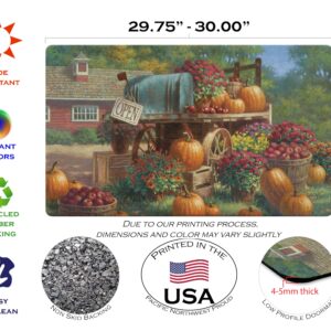 Toland Home Garden 800281 Farm Pumpkin Fall Door Mat 18x30 Inch Harvest Outdoor Doormat for Entryway Indoor Entrance