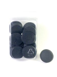 hedral value pack of 20-32mm round black miniature model bases for tabletop or miniature wargames