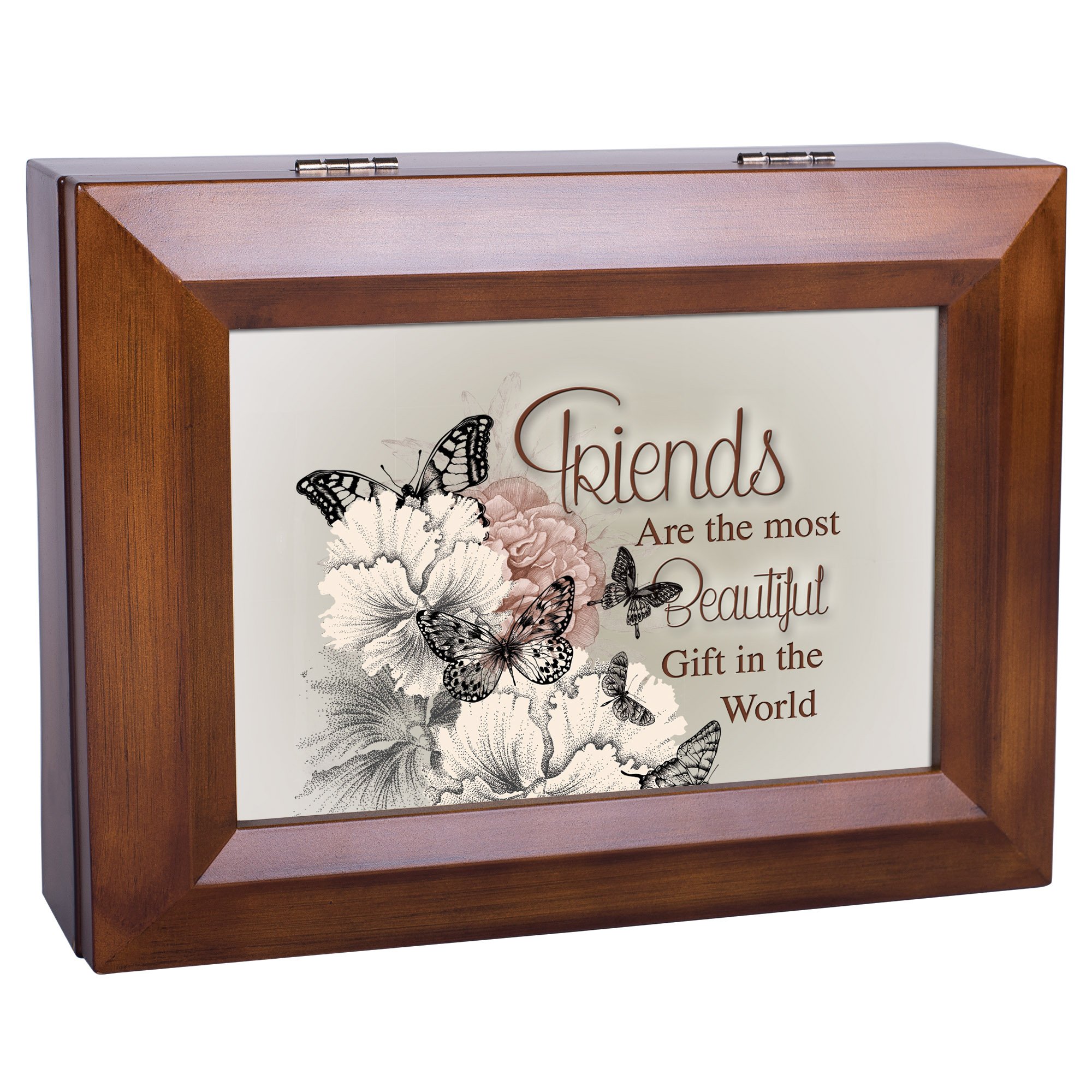 Cottage Garden Friends Beautiful Gift Wood Finish Jewelry Music Box Plays You are My Sunshine