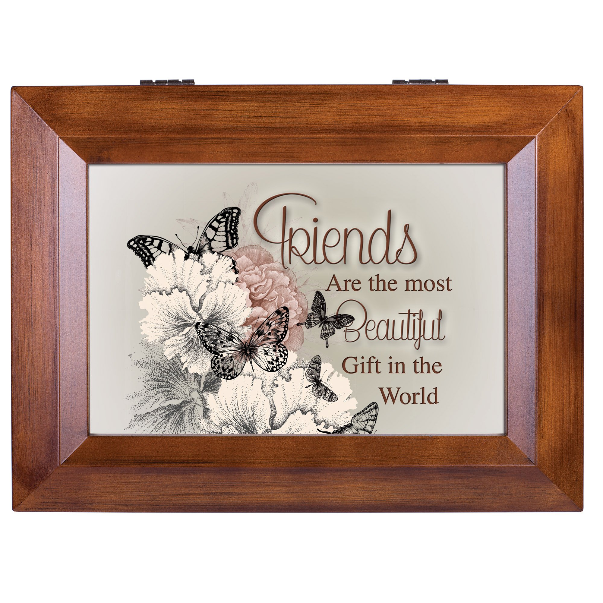 Cottage Garden Friends Beautiful Gift Wood Finish Jewelry Music Box Plays You are My Sunshine