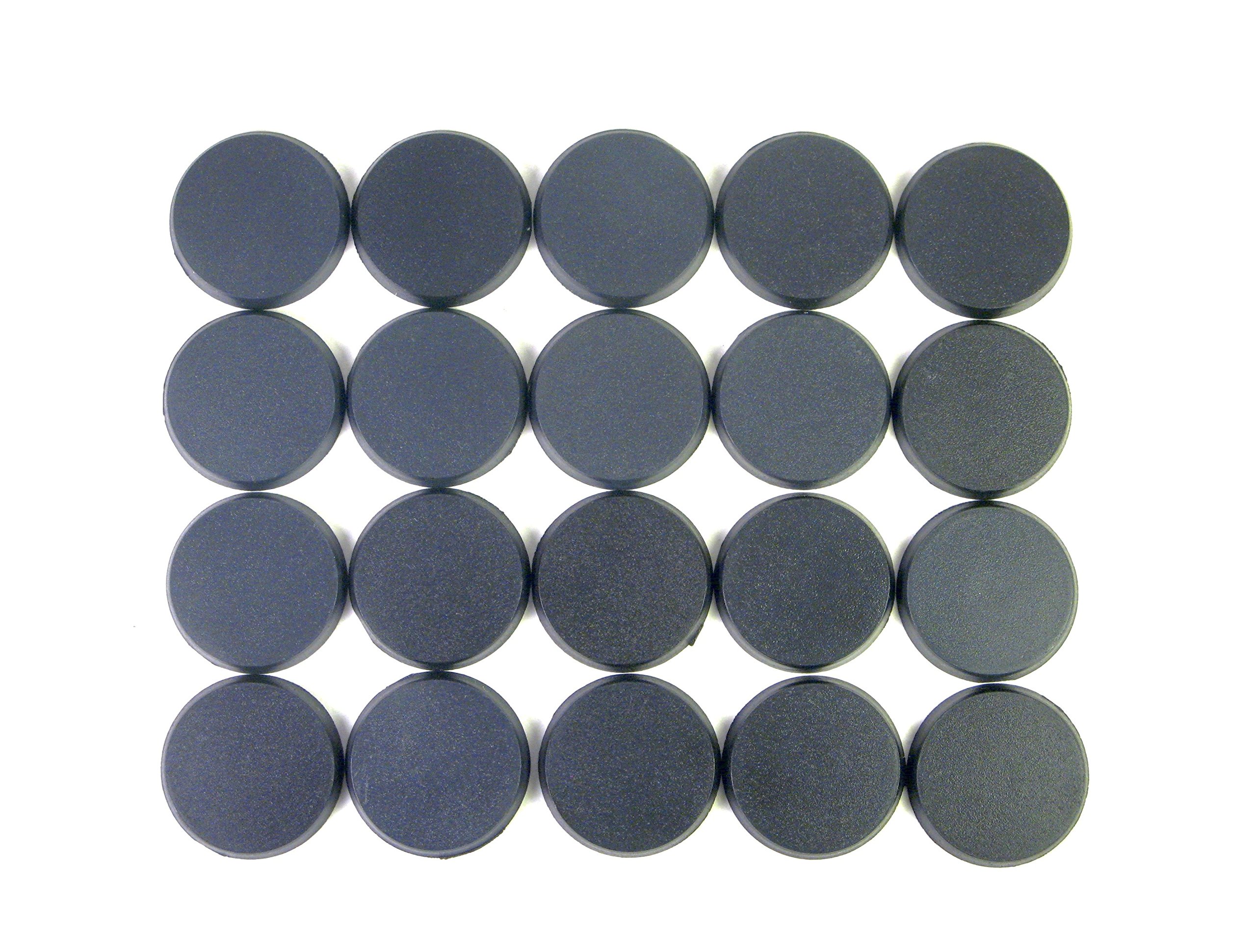 Hedral Value Pack of 20-32MM Round Black Miniature Model Bases for Tabletop or Miniature Wargames