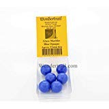 wondertrail blue opaque 22mm glass marbles pack of 6 wongm206