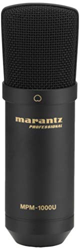 Marantz Professional MPM-1000U | Large Diaphragm USB Condenser Microphone for Podcasting & Recording, Including USB Cable & Mic Clip, Black