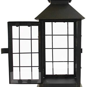 Seraphic Country Style Farmhouse Rustic Metal Lantern, Bronze