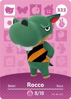 Rocco - Nintendo Animal Crossing Happy Home Designer Series 4 Amiibo Card - 322