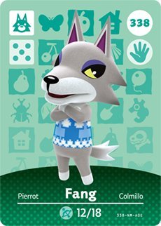 Fang - Nintendo Animal Crossing Happy Home Designer Series 4 Amiibo Card - 338