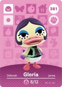 gloria - nintendo animal crossing happy home designer series 4 amiibo card - 381