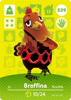 Broffina - Nintendo Animal Crossing Happy Home Designer Series 4 Amiibo Card - 329