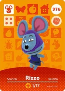 rizzo - nintendo animal crossing happy home designer series 4 amiibo card - 376