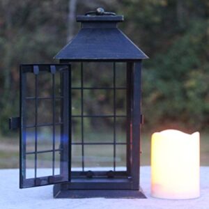 Seraphic Country Style Farmhouse Rustic Metal Lantern, Bronze